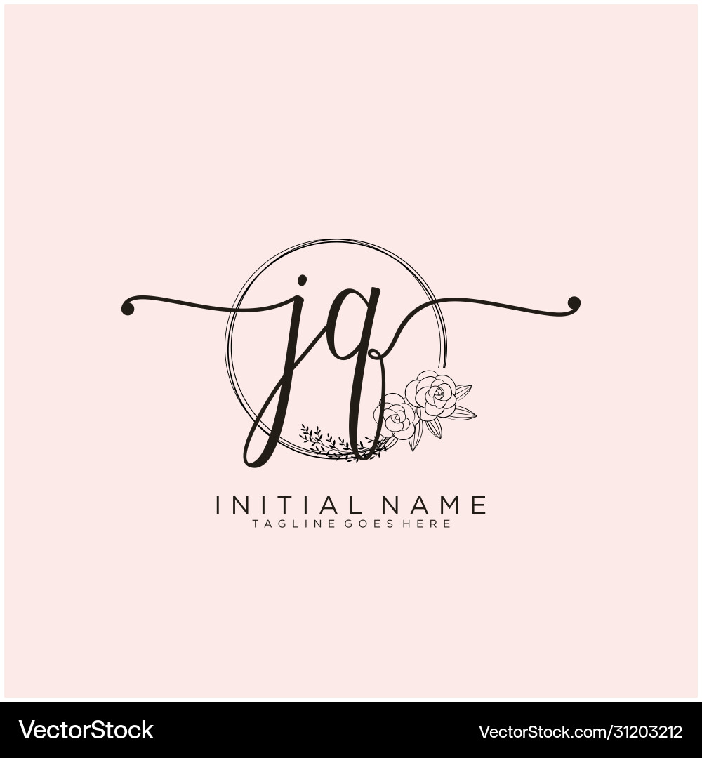 Letter initial jq beauty monogram and elegant Vector Image