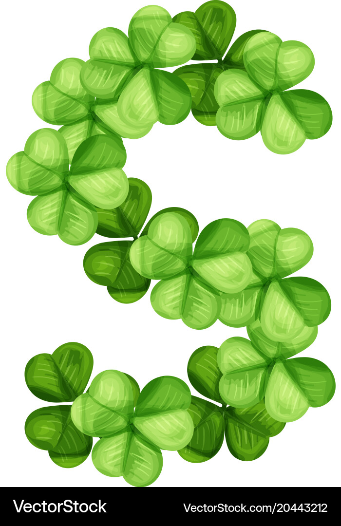 Letter s clover ornament Royalty Free Vector Image