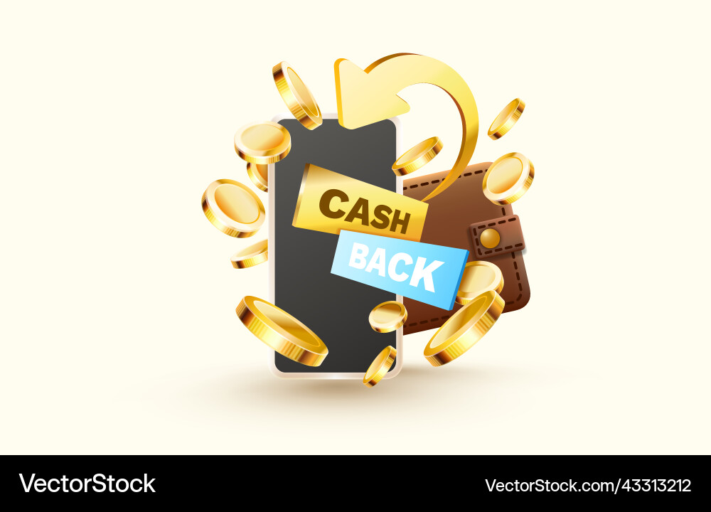 Mobile cash back service financial payment Vector Image