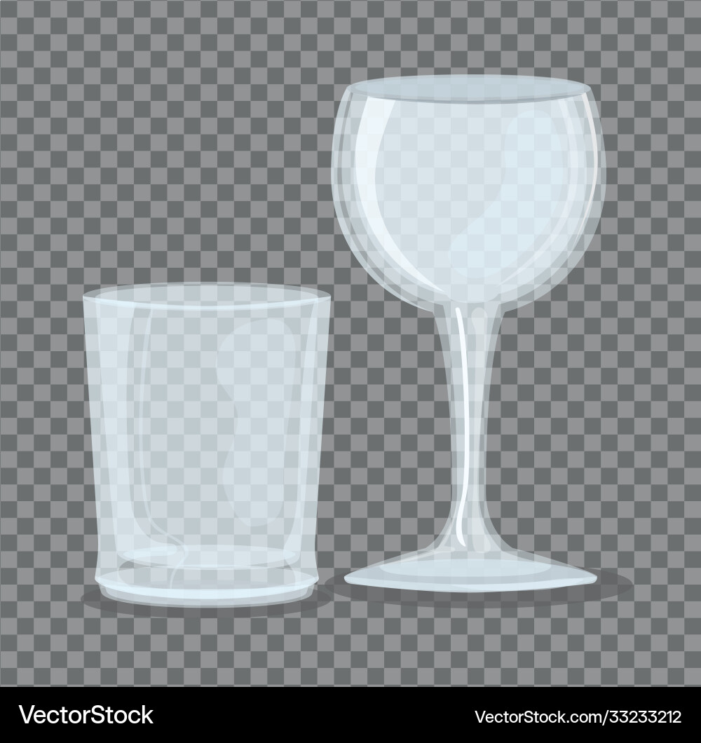 Mockup transparent glass transparent empty cup Vector Image