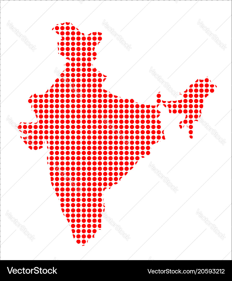 Red dot map of india Royalty Free Vector Image