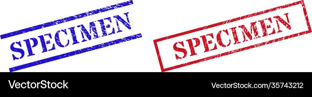 Specimen grunge rubber stamp watermarks Royalty Free Vector