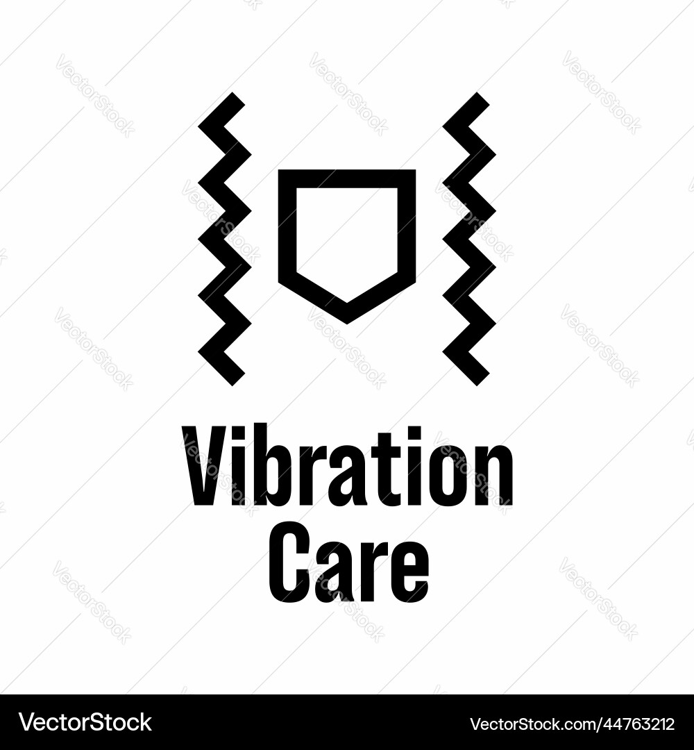 Vibration care information sign Royalty Free Vector Image