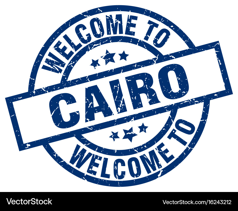 Welcome to cairo blue stamp Royalty Free Vector Image