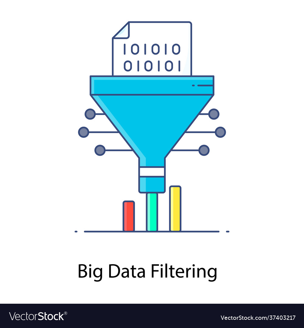 Big data filtering Royalty Free Vector Image - VectorStock