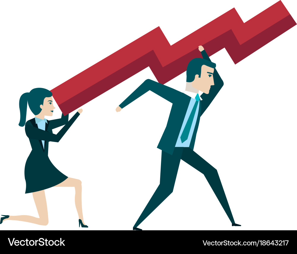 Businesspeople with statistic arrow avatars Vector Image