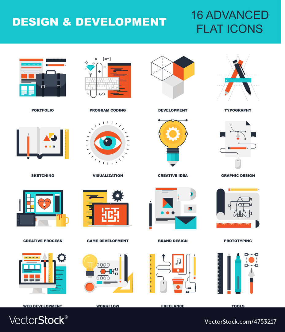 Design and development Royalty Free Vector Image