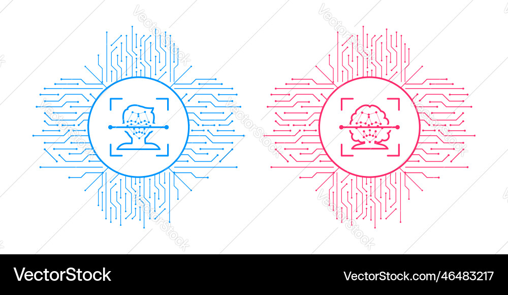 Face id scan recognition grid personal data Vector Image