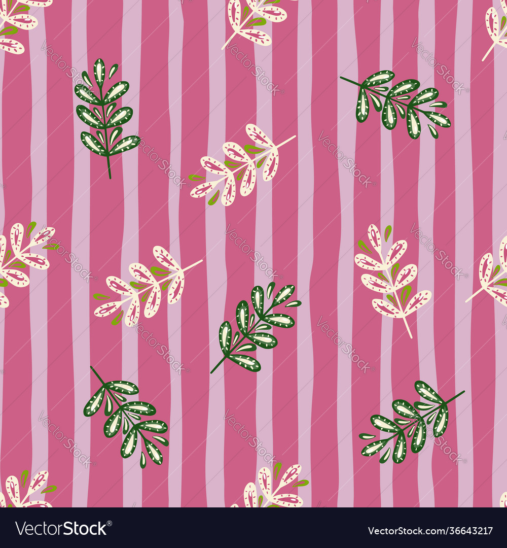 Random seamless pattern with abstract doodle leaf Vector Image