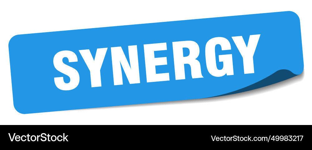 Synergy sticker synergy label Royalty Free Vector Image
