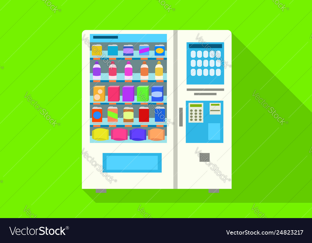 Vending machine icon flat style Royalty Free Vector Image
