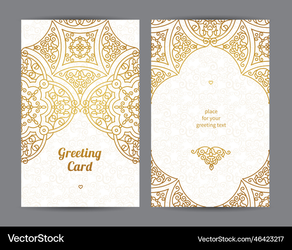 Vintage ornate cards in eastern style Royalty Free Vector