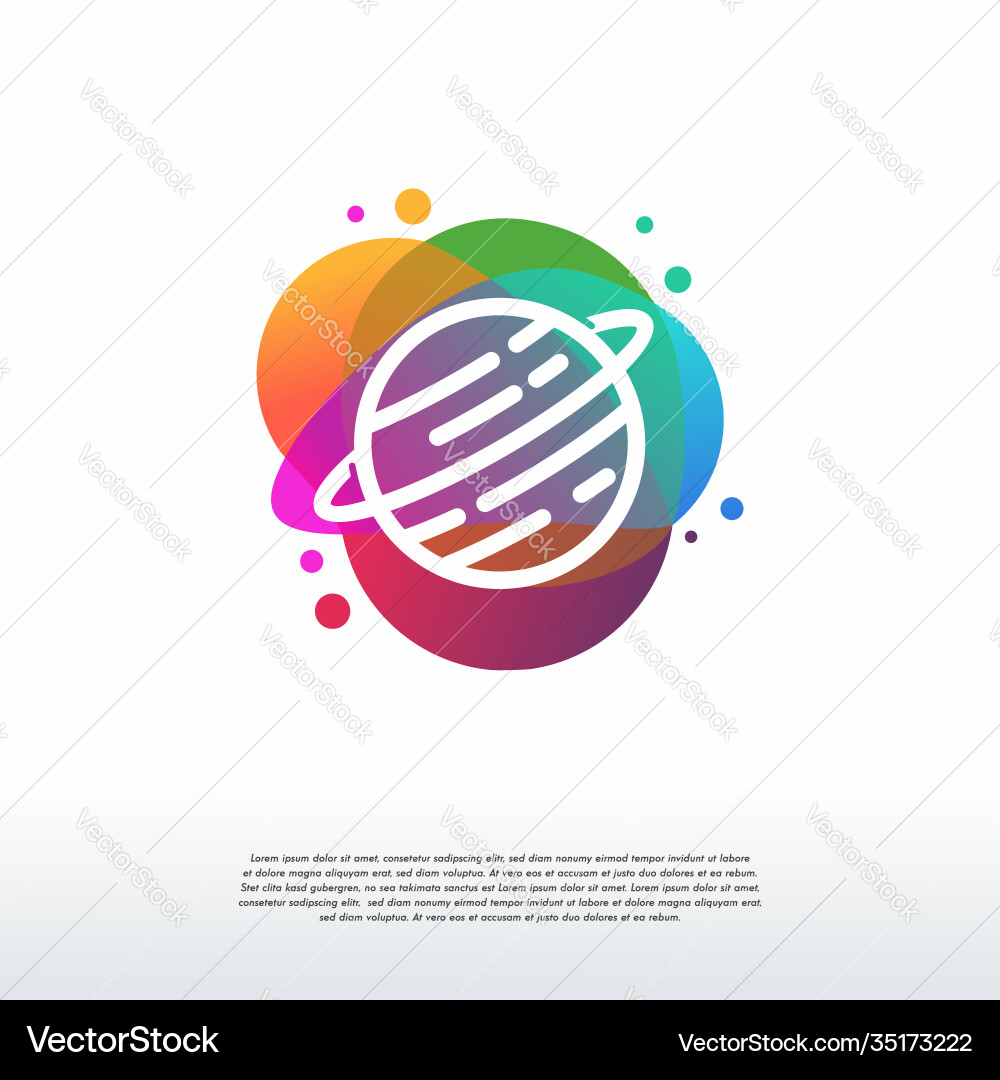 Colorful planet logo globe logo designs template Vector Image