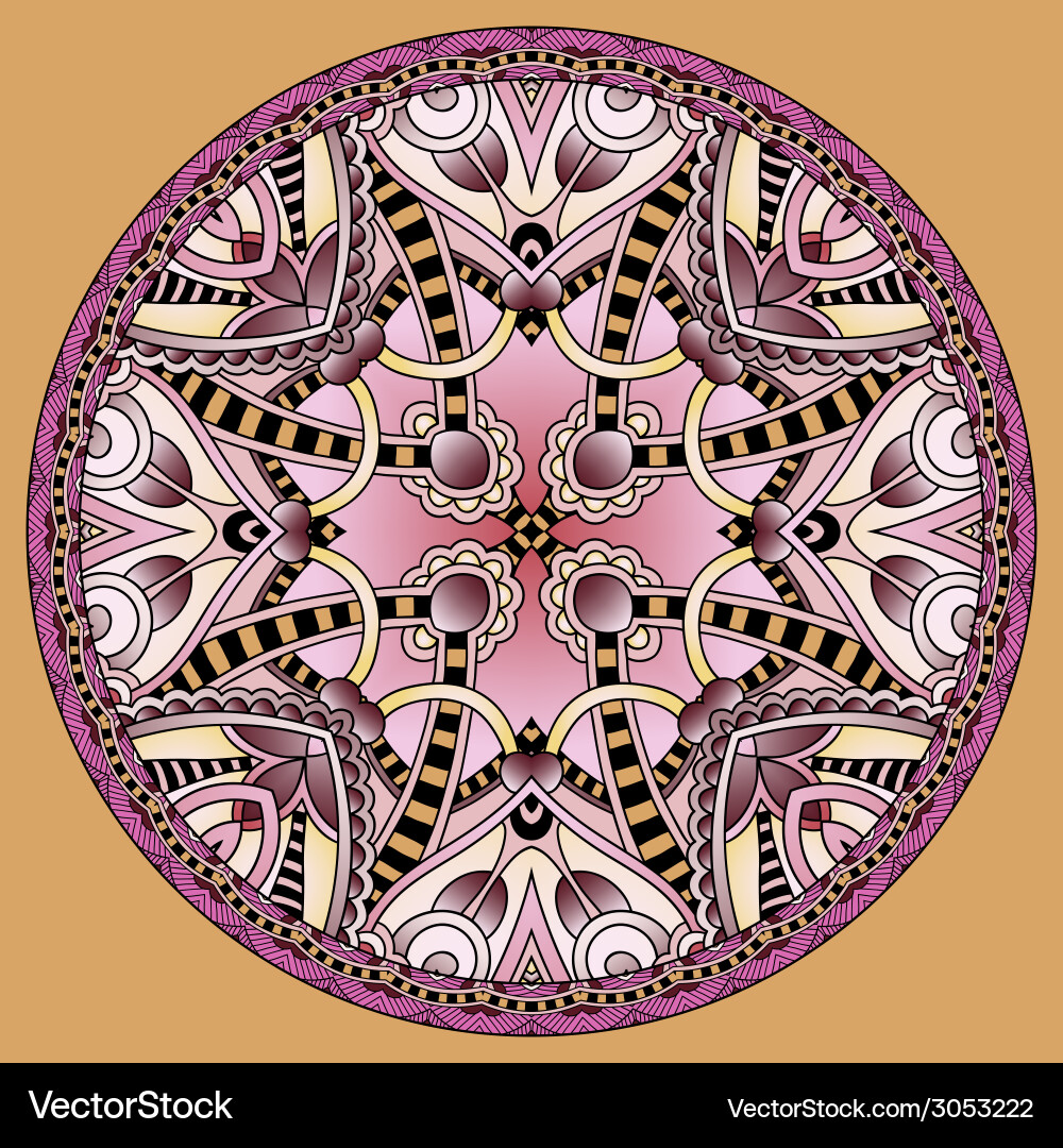 Decorative design of circle dish template round Vector Image