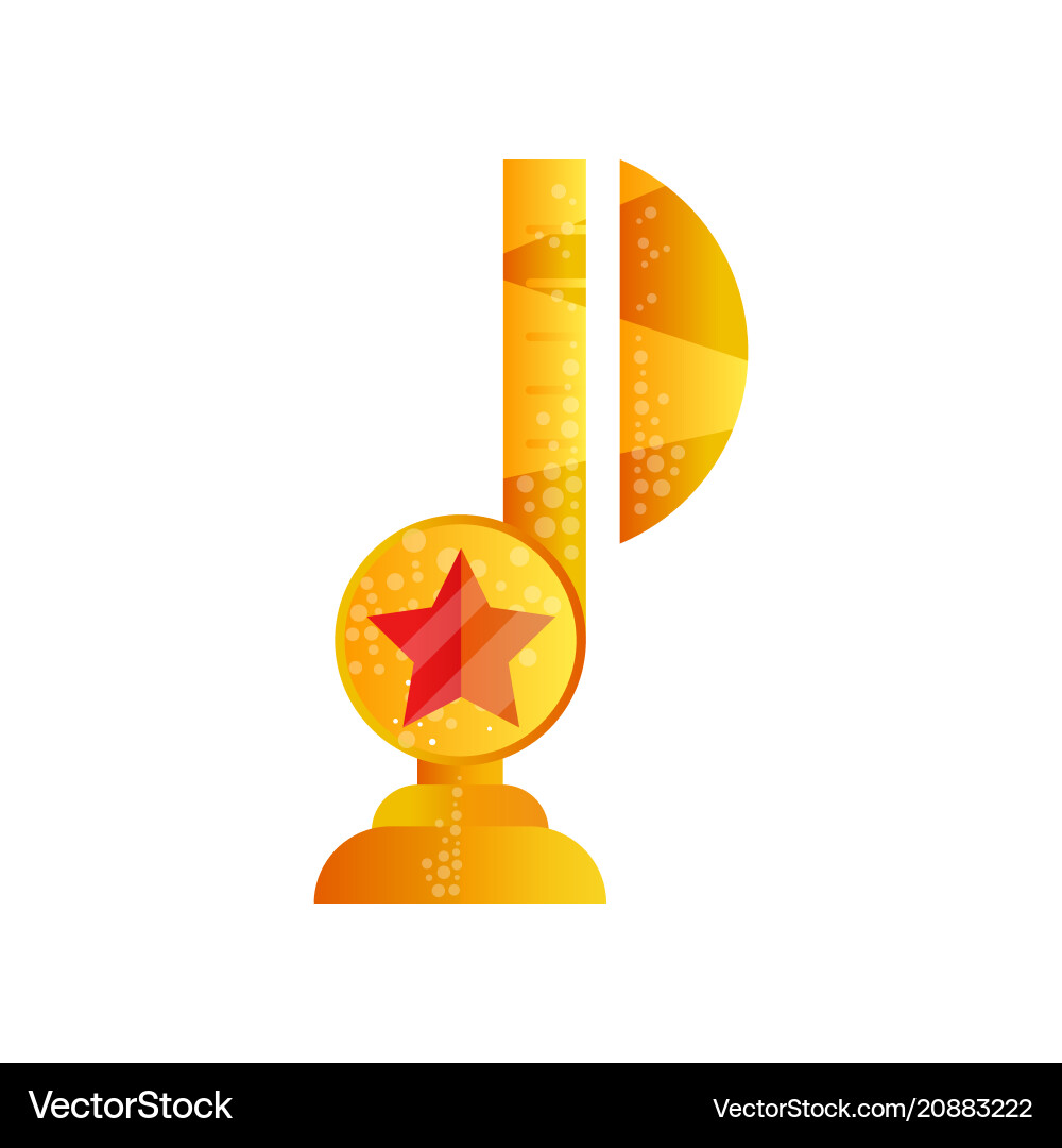 Golden musical note music award Royalty Free Vector Image