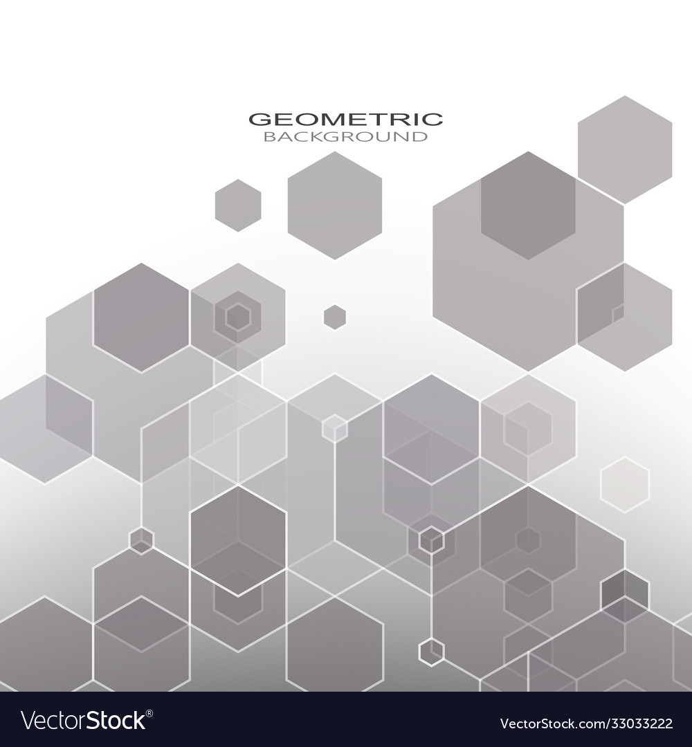 Gray design background hexagon pattern Royalty Free Vector