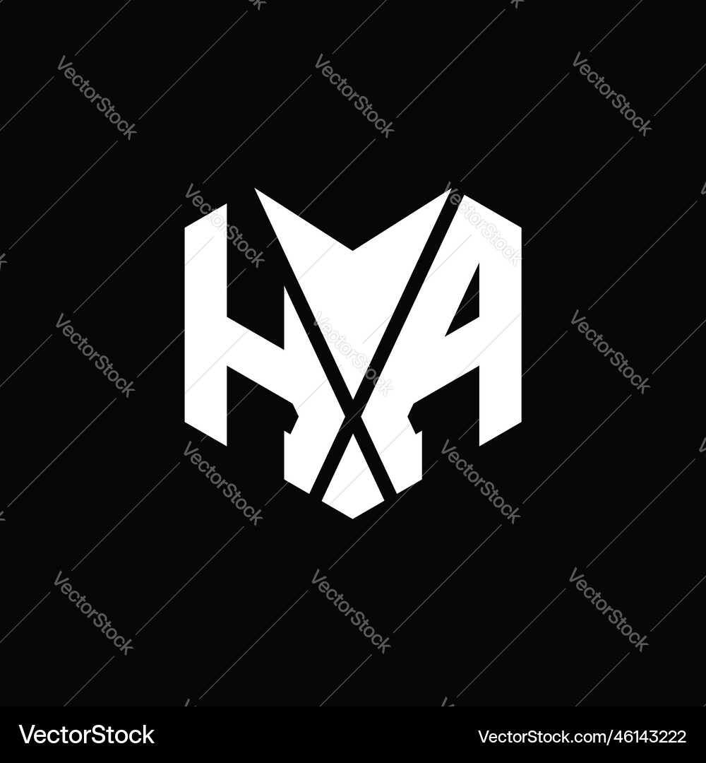 Ha logo monogram abstract hexagon images design Vector Image