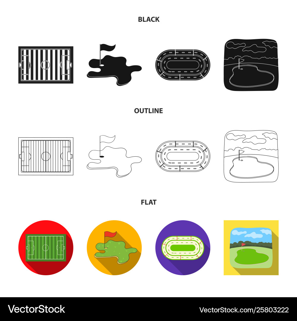 Isolated object field and sport symbol set Vector Image