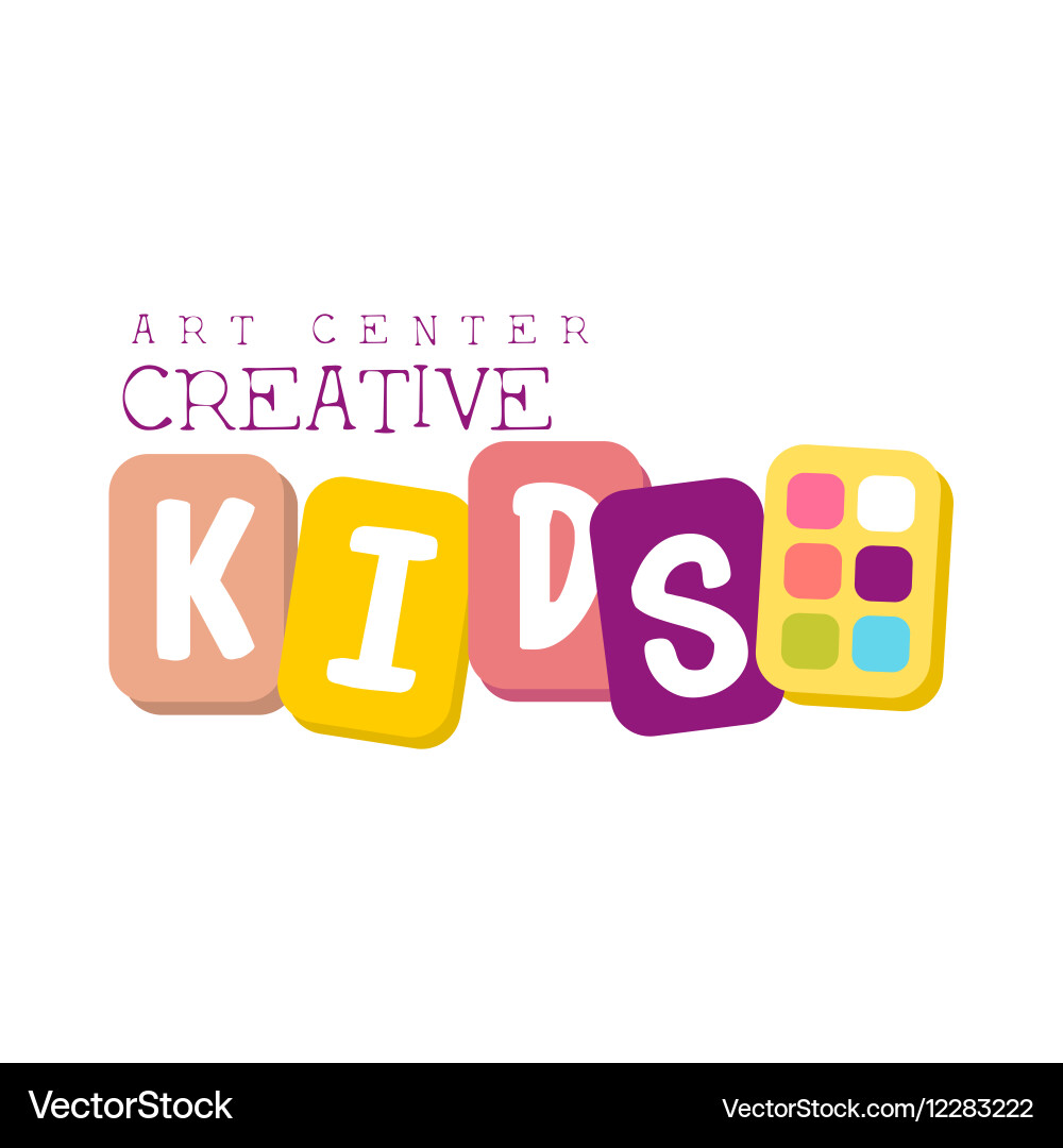 Kids creative class template promotional logo Vector Image