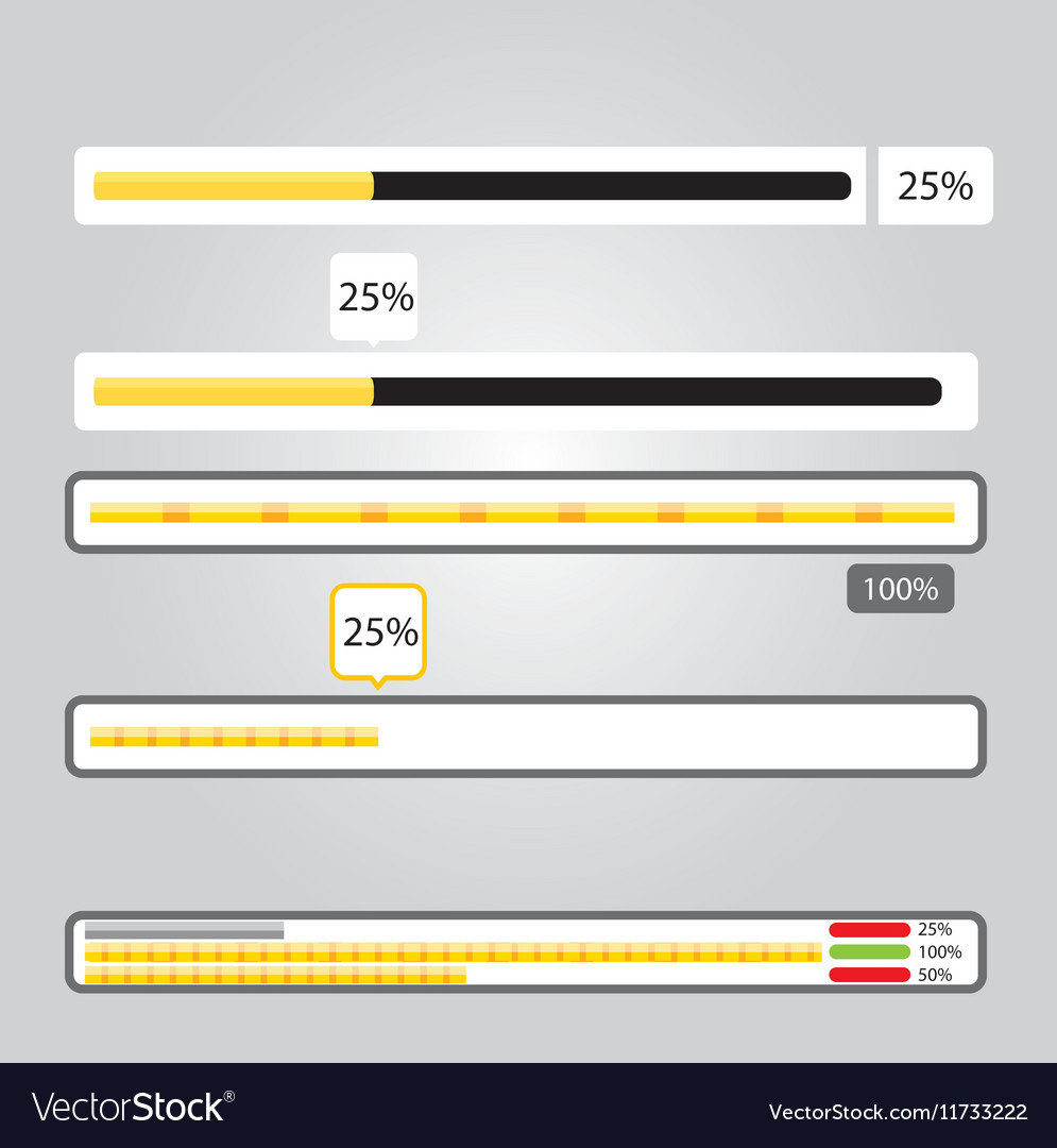 Orange preloaders and progress loading bars Vector Image