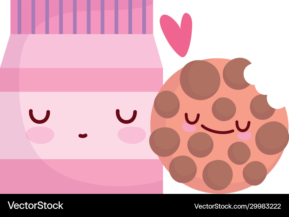 Package cookie menu character cartoon food cute Vector Image