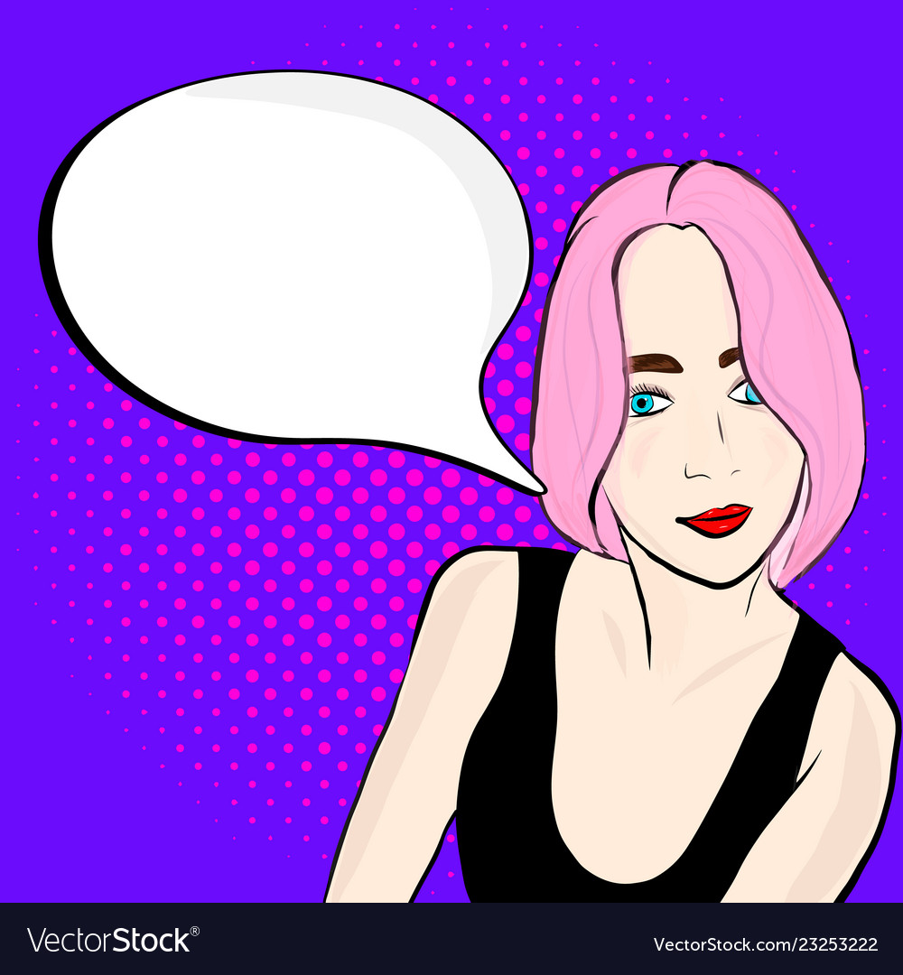 Pop Art Girl With Speech Royalty Free Vector Image 