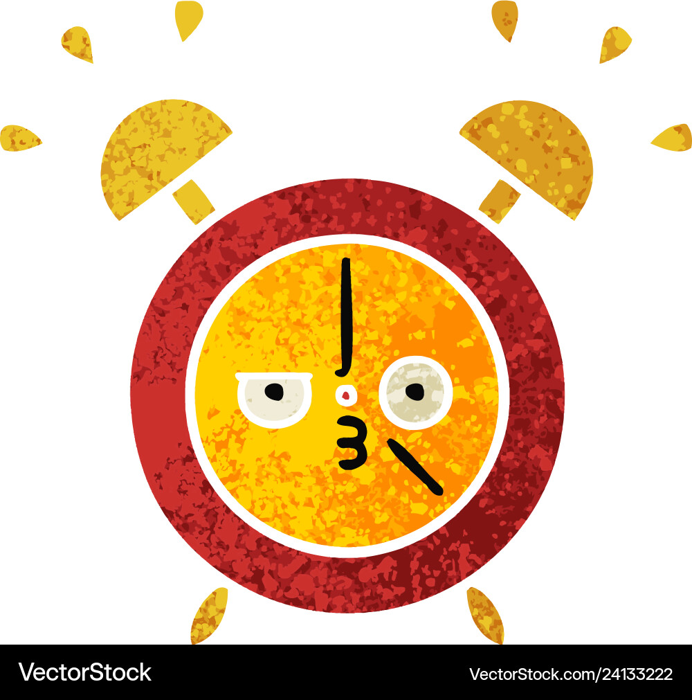 Retro style cartoon alarm clock Royalty Free Vector Image