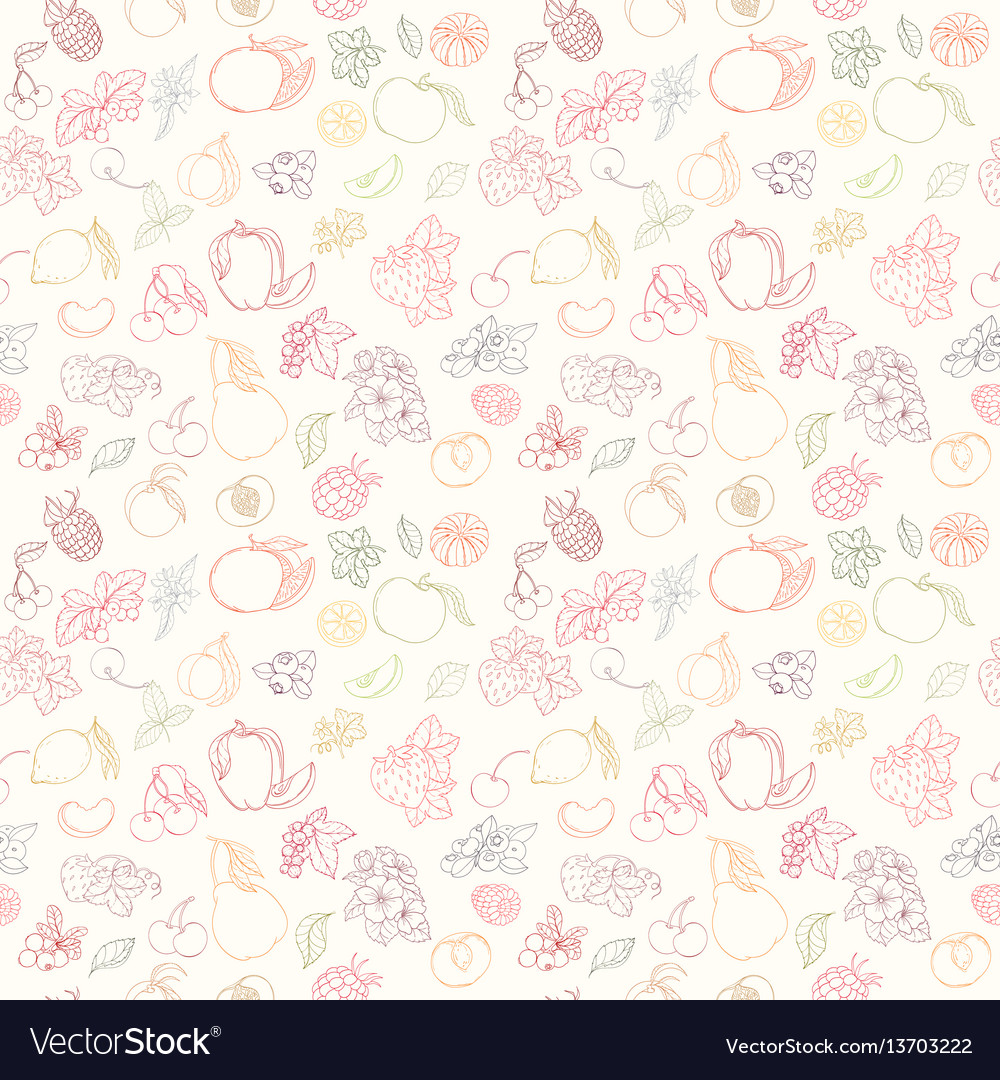 Seamless fruit pattern Royalty Free Vector Image