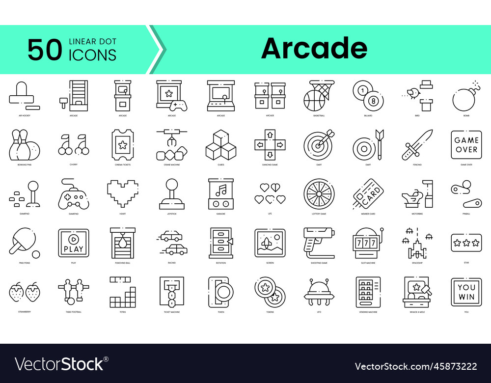 Set of arcade icons line art style bundle Vector Image