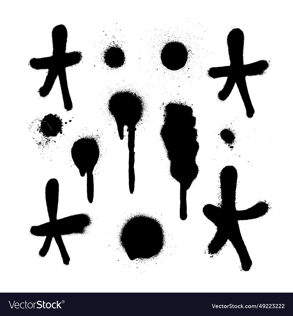 Set of graffiti spray banner paint Royalty Free Vector Image