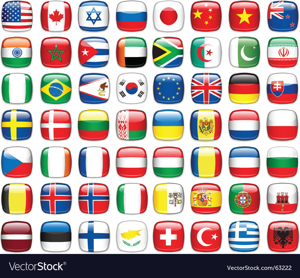 Set world flags Royalty Free Vector Image - VectorStock