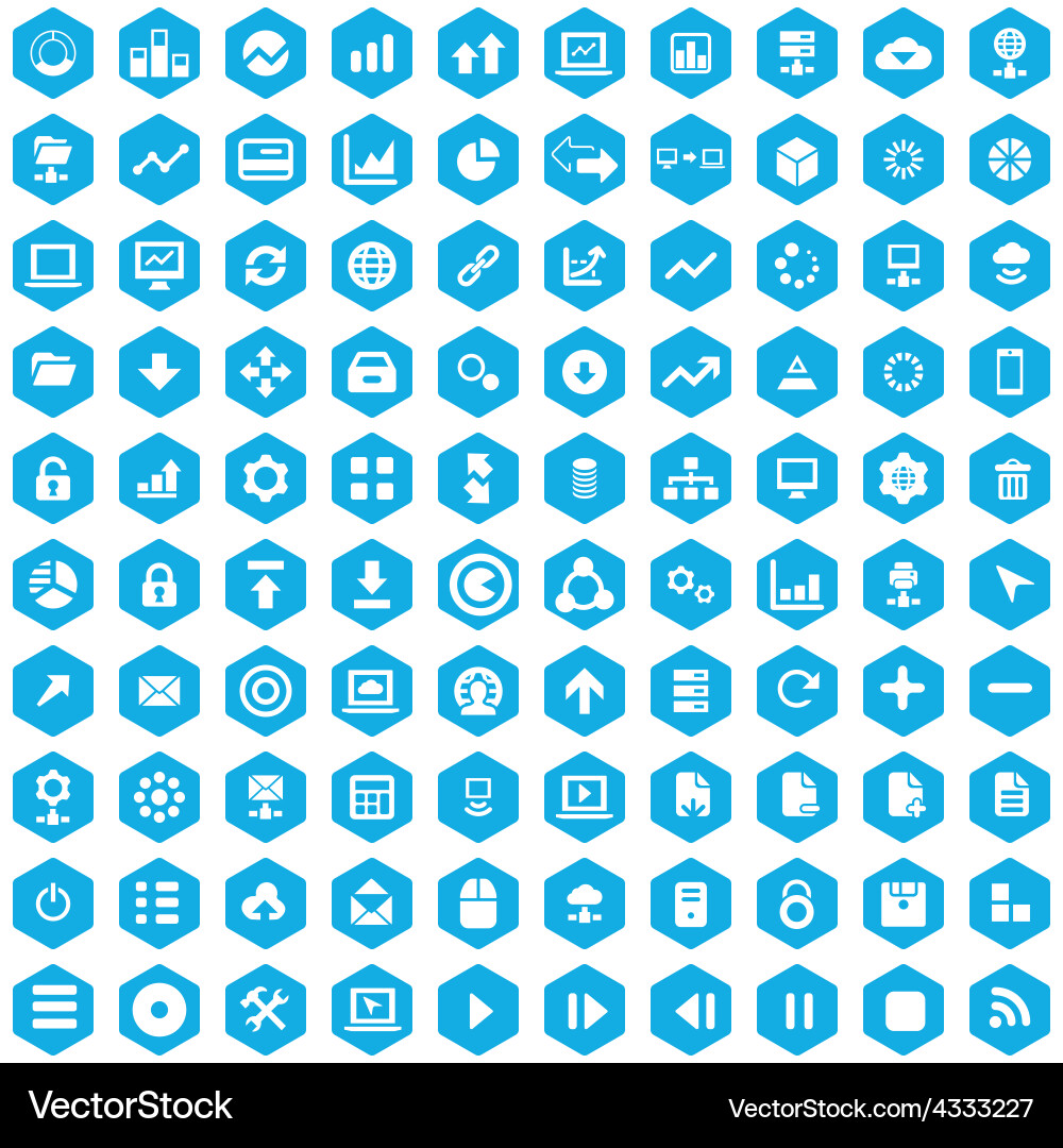 100 big data database icons Royalty Free Vector Image