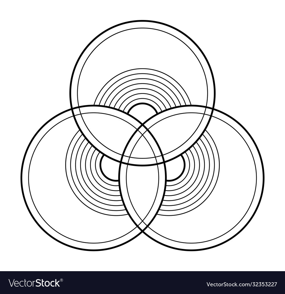 Abstract geometric symbol pattern intersecting Vector Image