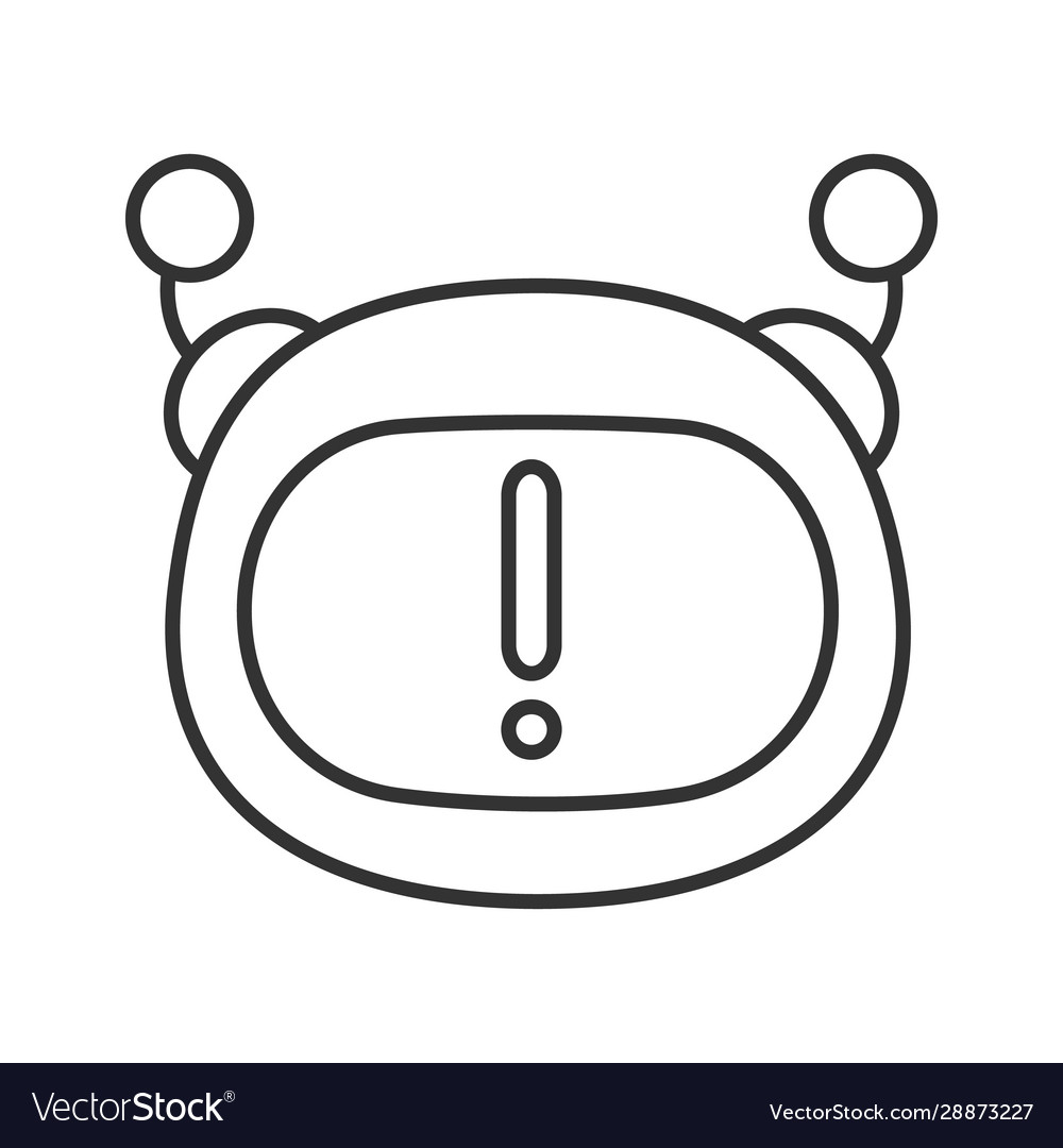 Chatbot notification linear icon Royalty Free Vector Image