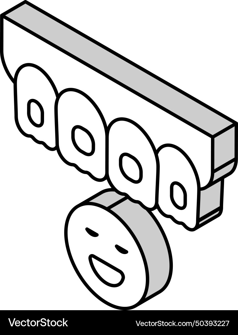 Child tooth braces isometric icon Royalty Free Vector Image