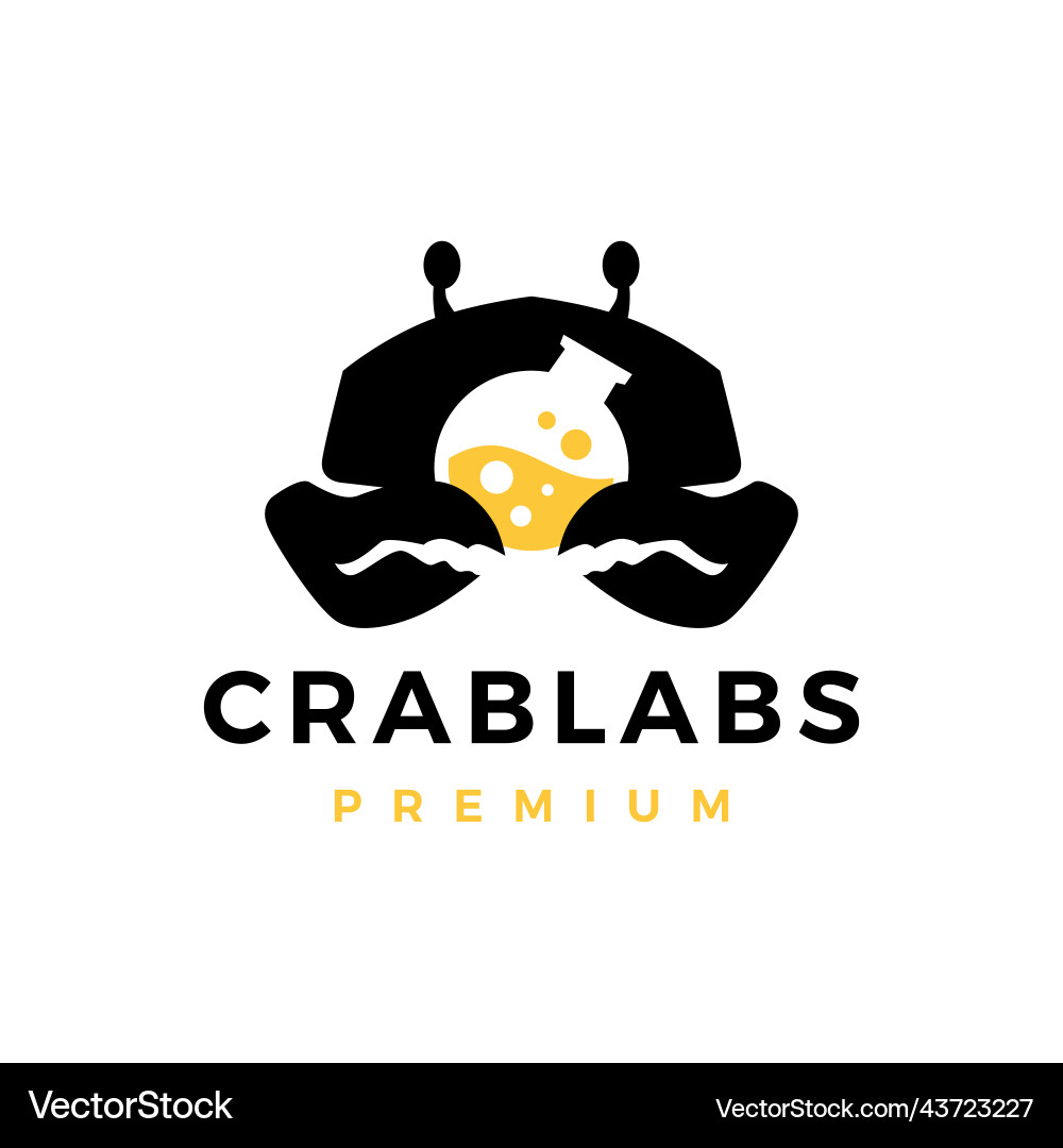 Crab labs laboratory logo icon Royalty Free Vector Image