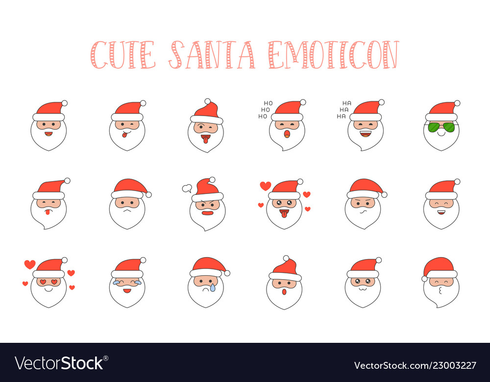 Cute santa claus emoticon filled outline design Vector Image