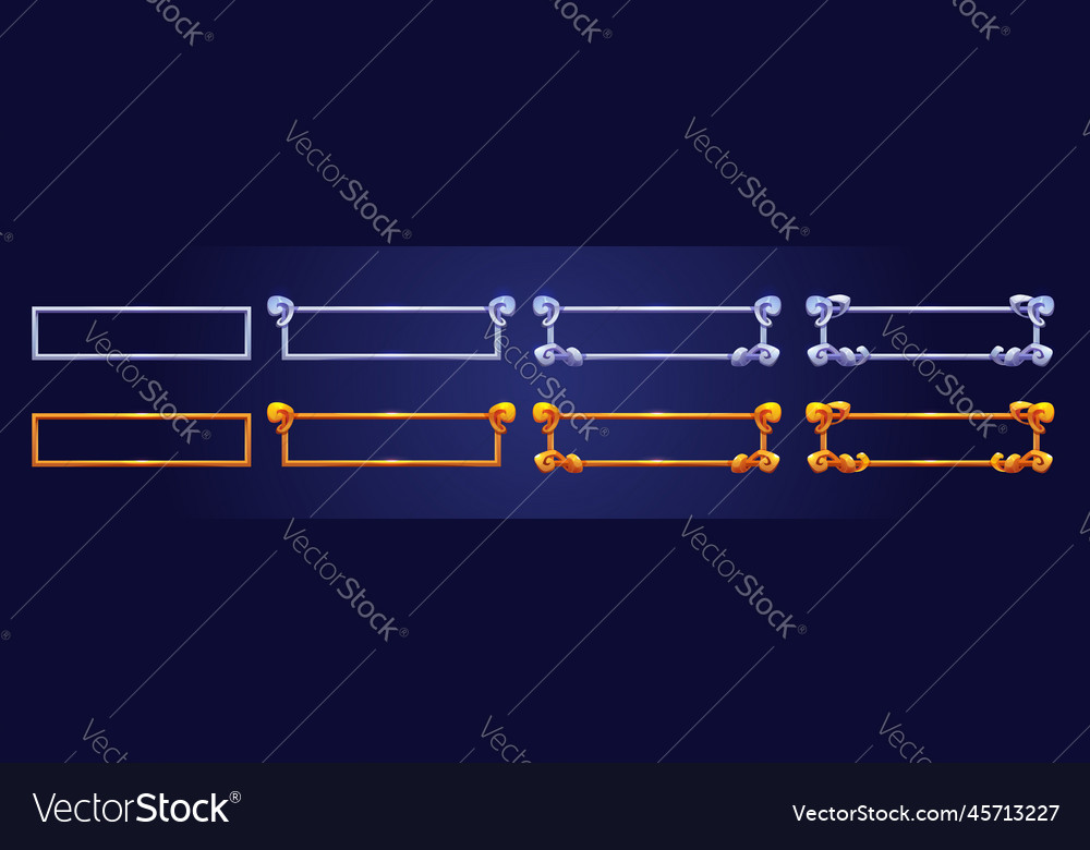 Empty rectangle game frames in medieval style Vector Image