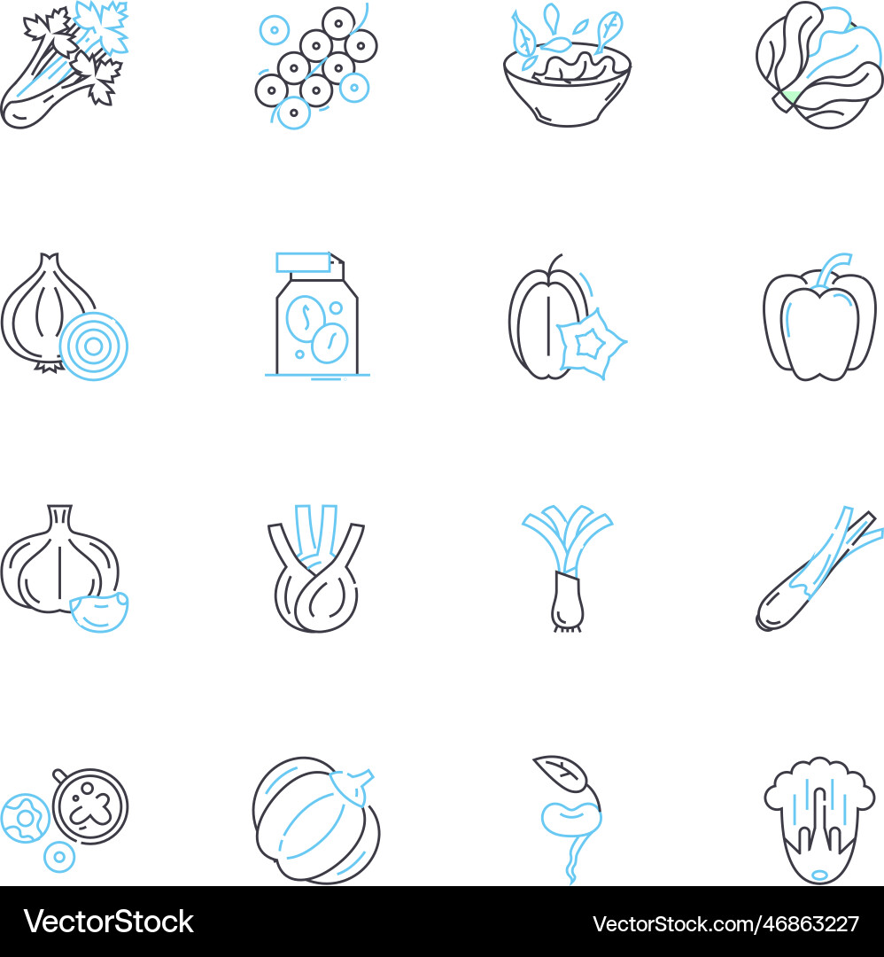 Fitness level linear icons set endurance stamina Vector Image
