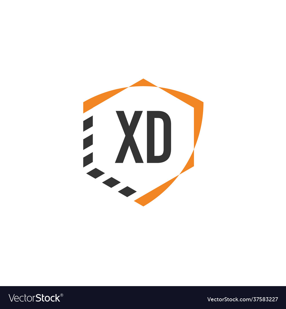 Initial letter xd shield hexagonal logo template Vector Image