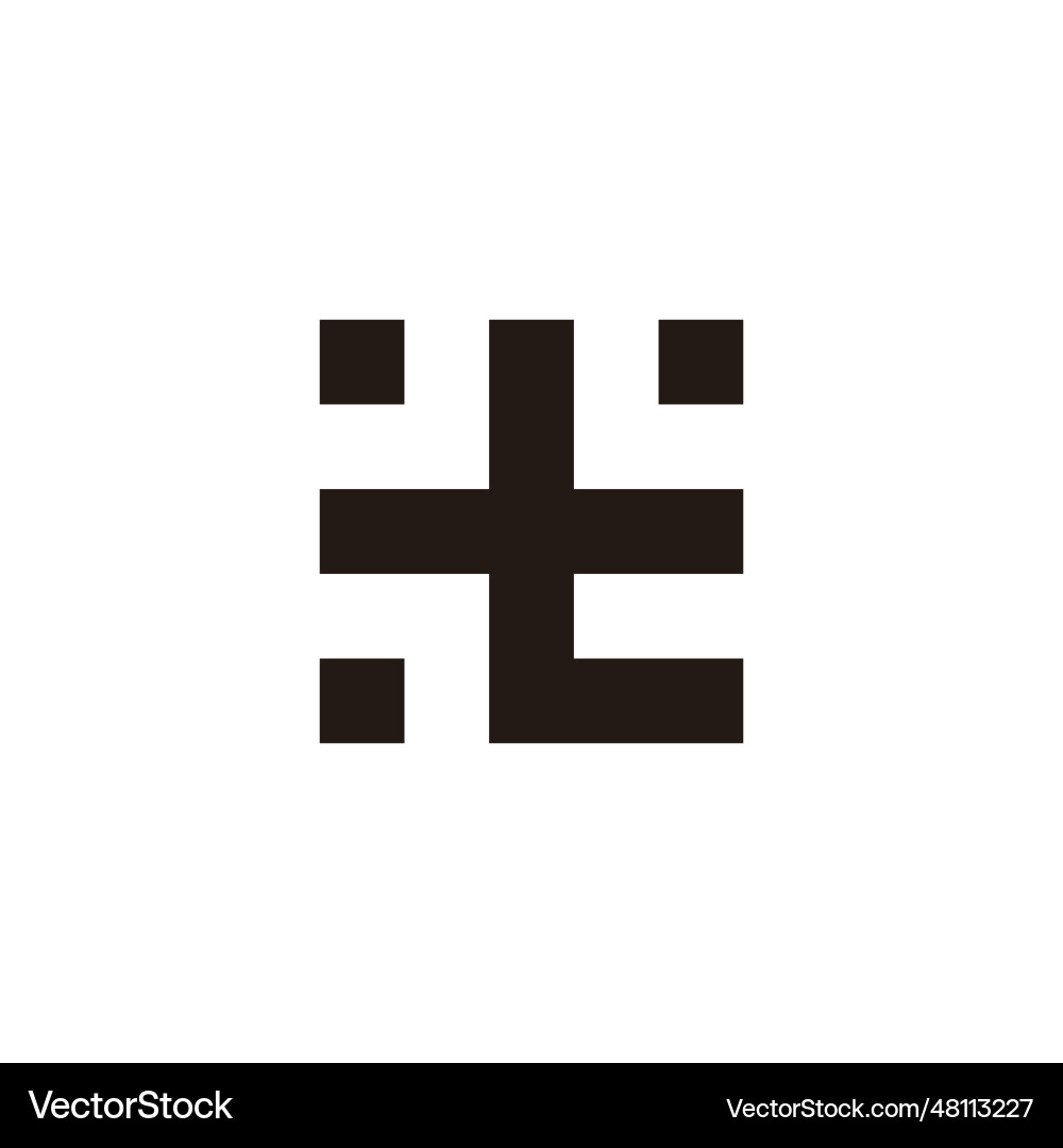 Letter t squares geometric symbol simple logo Vector Image