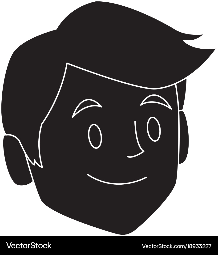 Man face smiling cartoon Royalty Free Vector Image