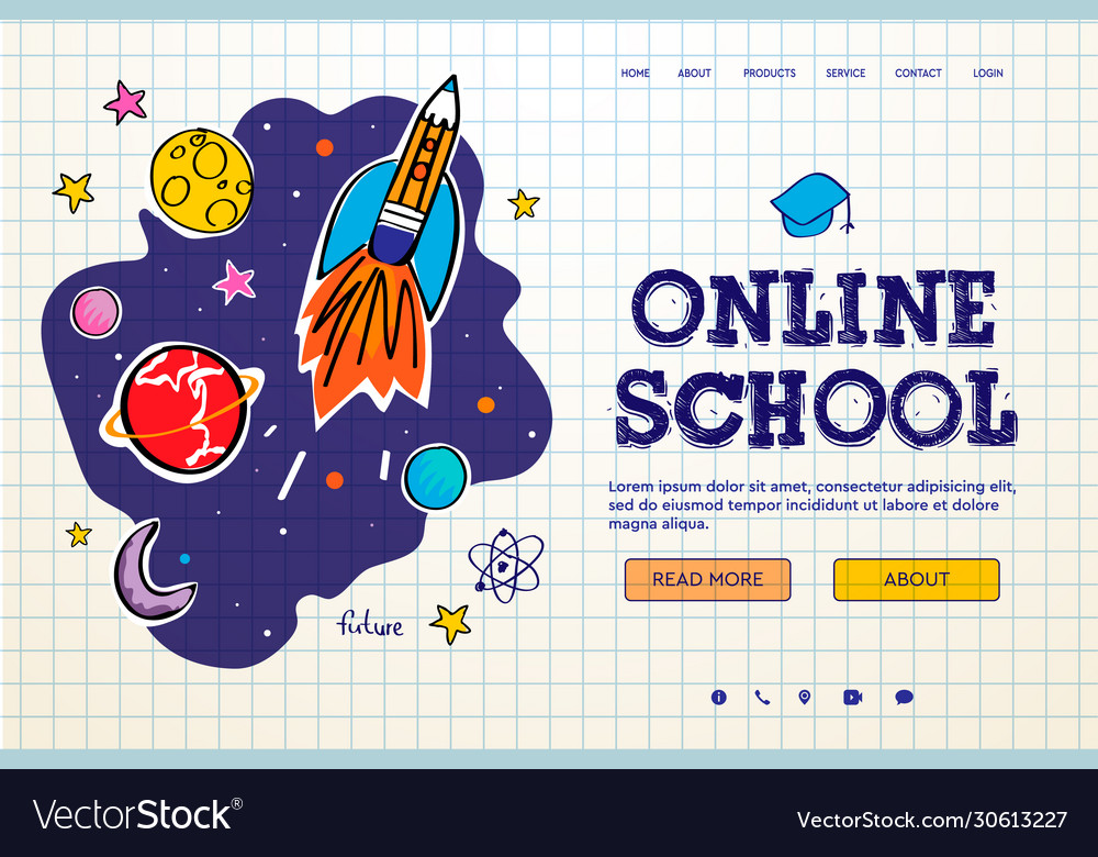 Online school digital internet tutorials Vector Image