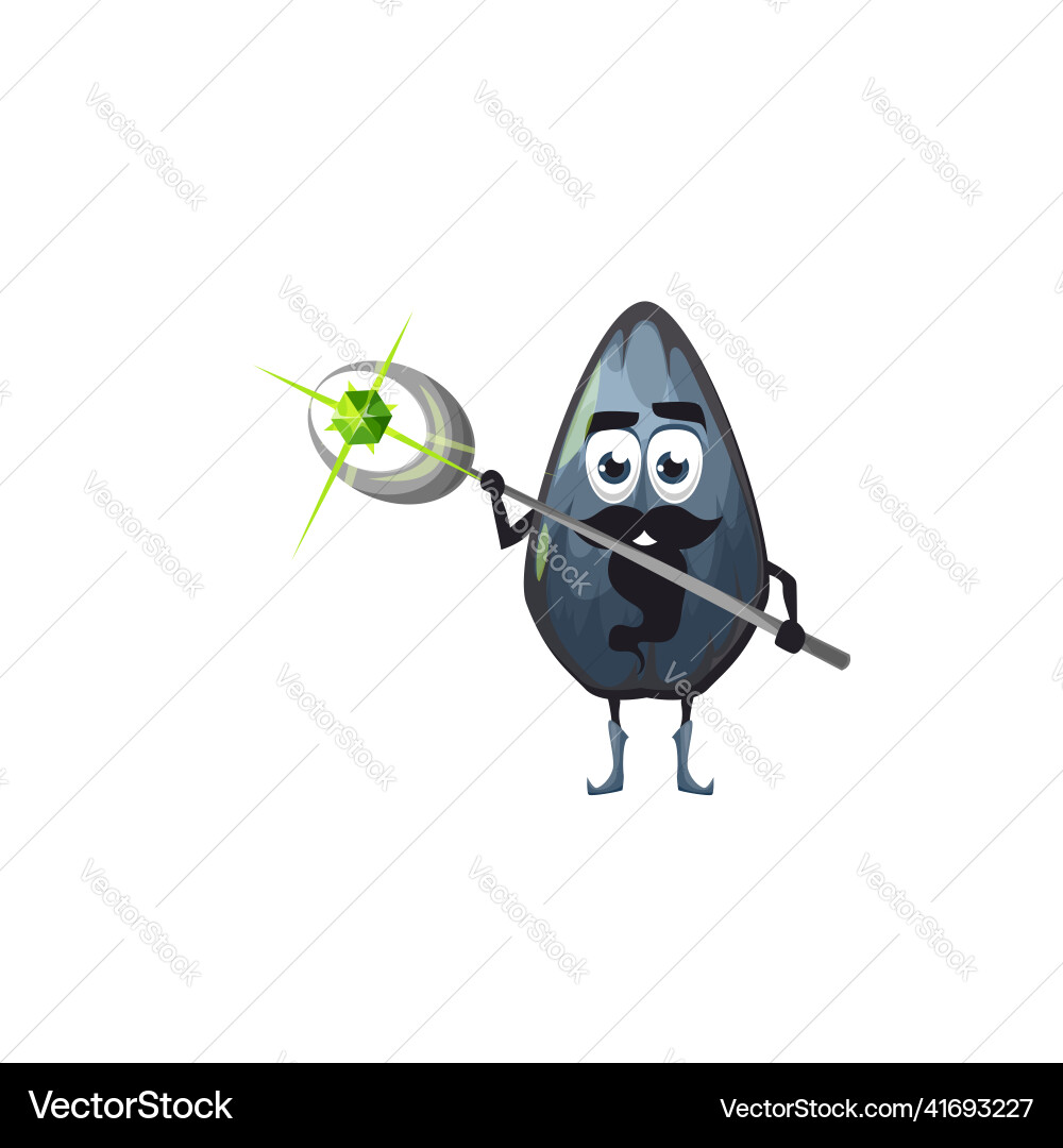 Sunflower seed magician with magic wand or stick Vector Image