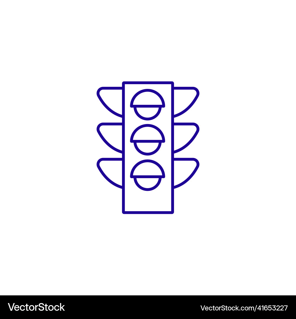 Traffic light street stop lamp line icon Vector Image
