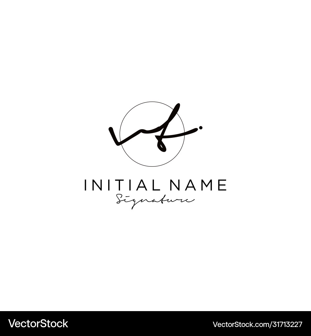 Vt initial handwriting logo design Royalty Free Vector Image