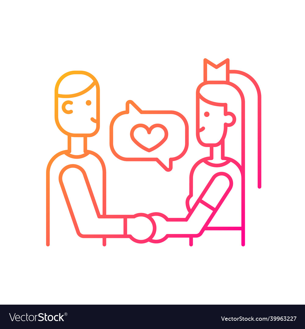 Wedding vows gradient linear icon Royalty Free Vector Image