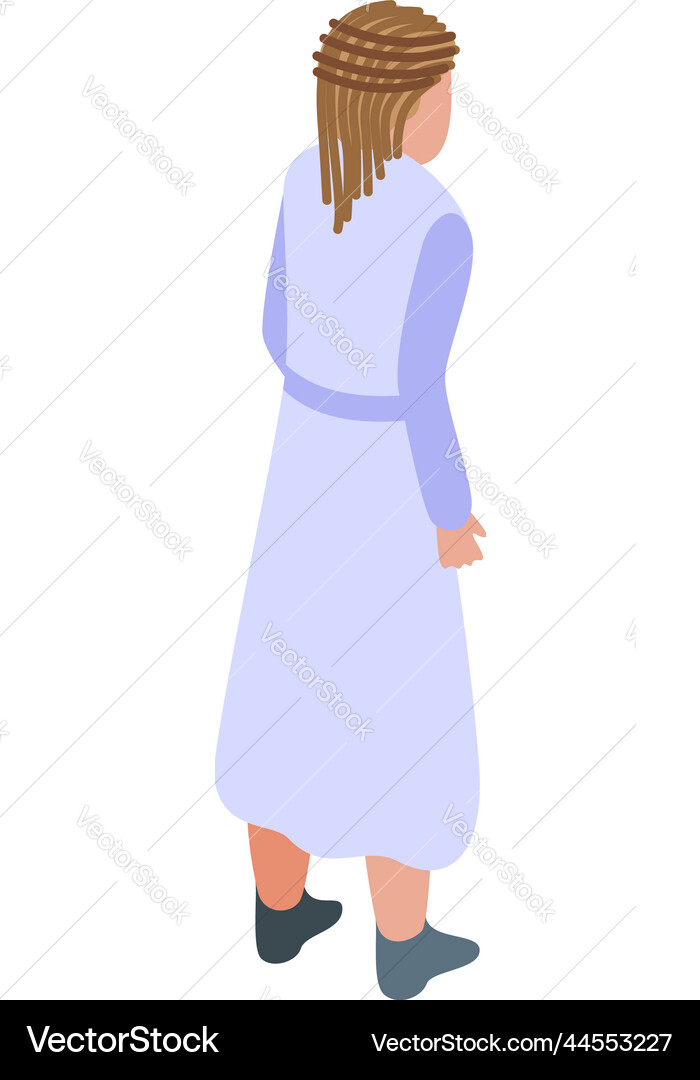 Woman dreadlocks icon isometric african Royalty Free Vector
