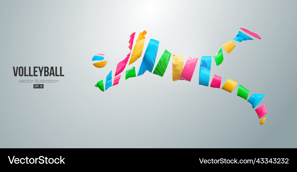 Abstract silhouette of a volleyball player Vector Image