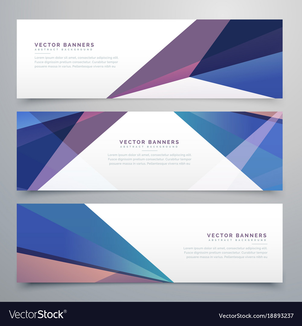 Abstract Triangle Shape Headers Set Royalty Free Vector 